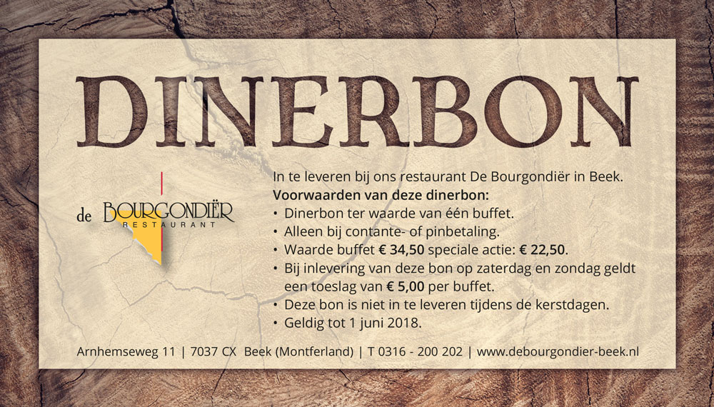 De Bourgondiër - dinerbon - Tint Vormgeving
